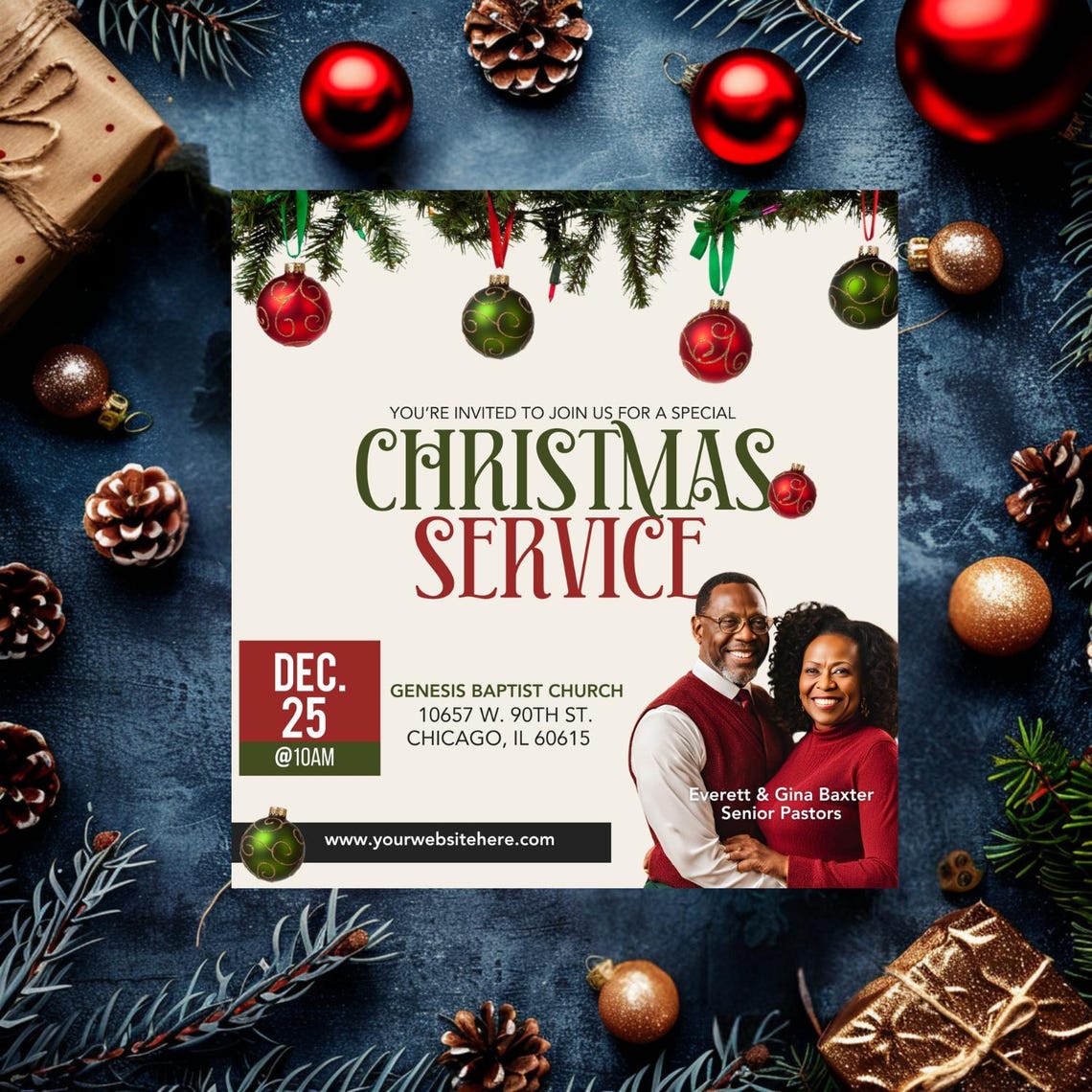 Christmas Service Flyer, Christmas Church Service Flyer, Christmas Eve ...