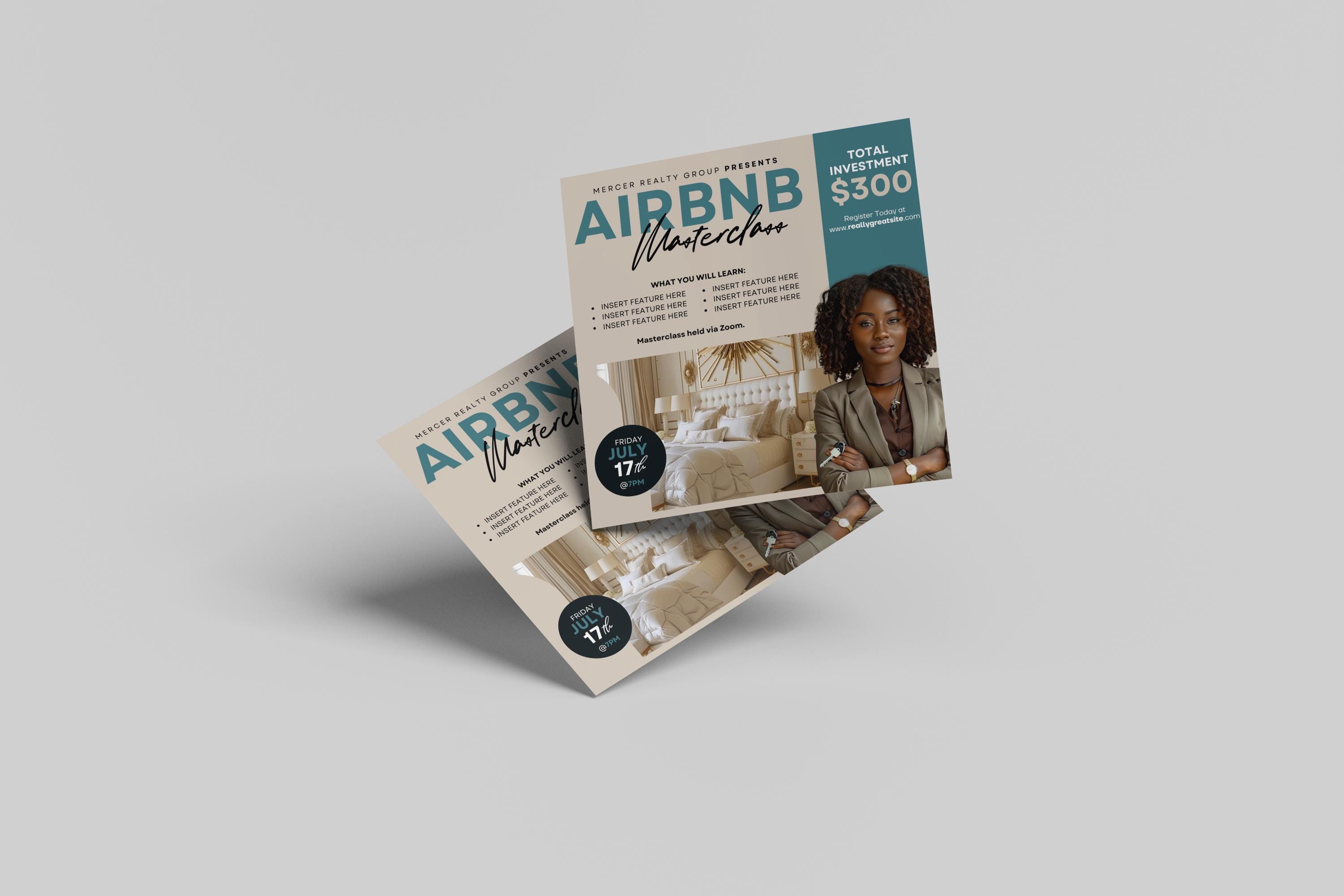 Editable Flyer Template, Airbnb Masterclass Flyer, Webinar Flyer ...