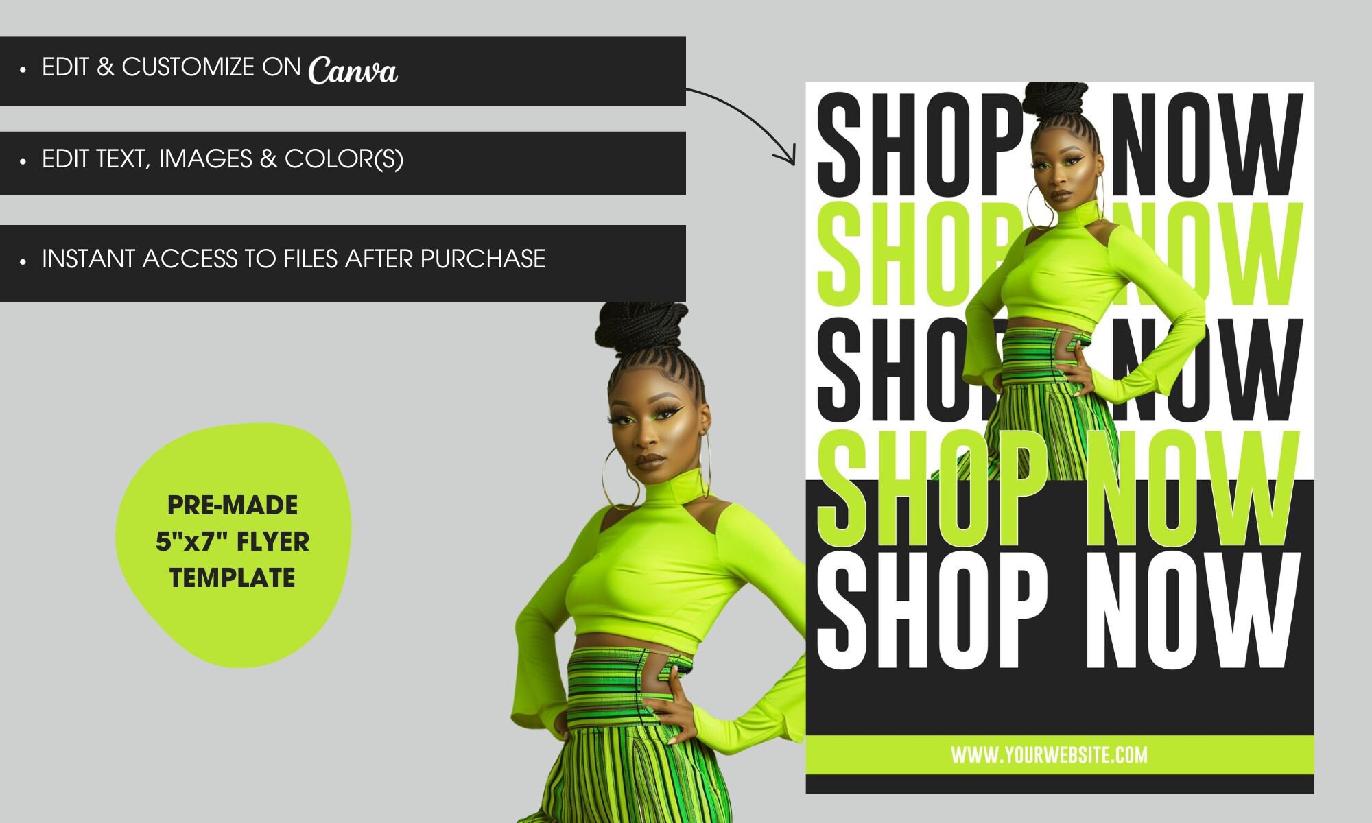Boutique Flyer Template, Shop Now Flyer, Hair Flyer Template, Editable ...