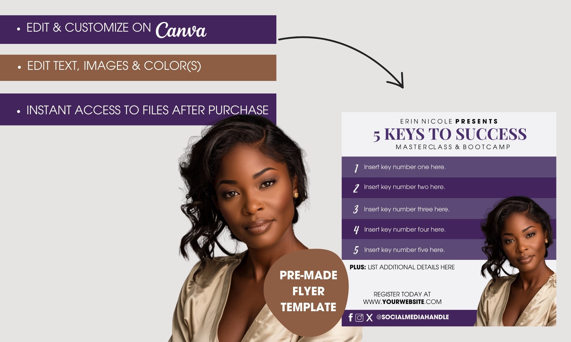 Editable Flyer Template, Business Coach Flyer, Consultant Flyer ...