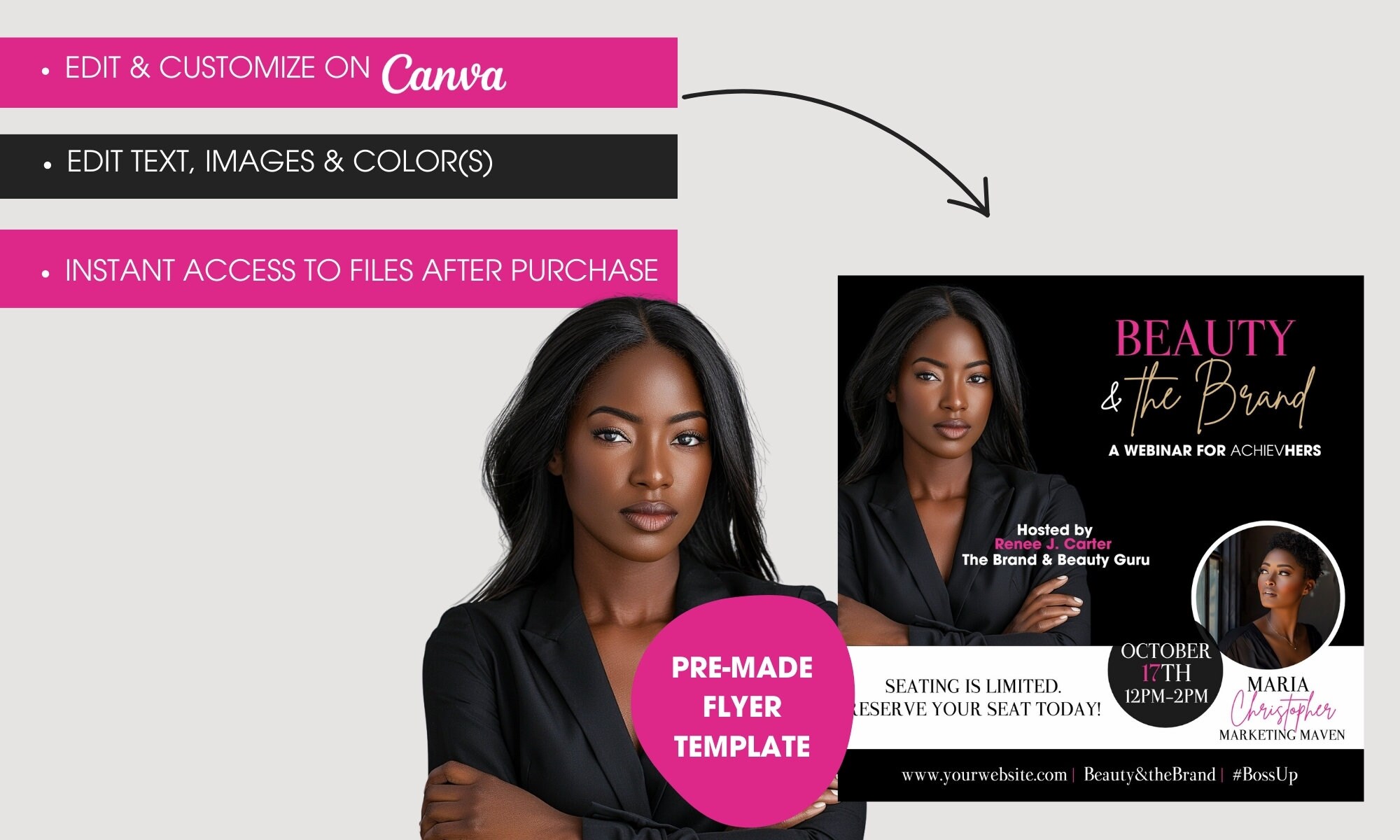 Editable Flyer Template, Women's Webinar, Women's Ministry Flyer, Women ...
