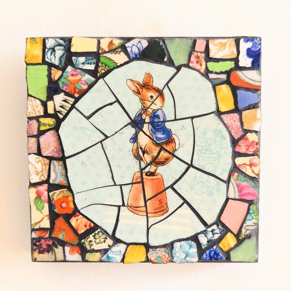 Rabbit Mosaic - Etsy