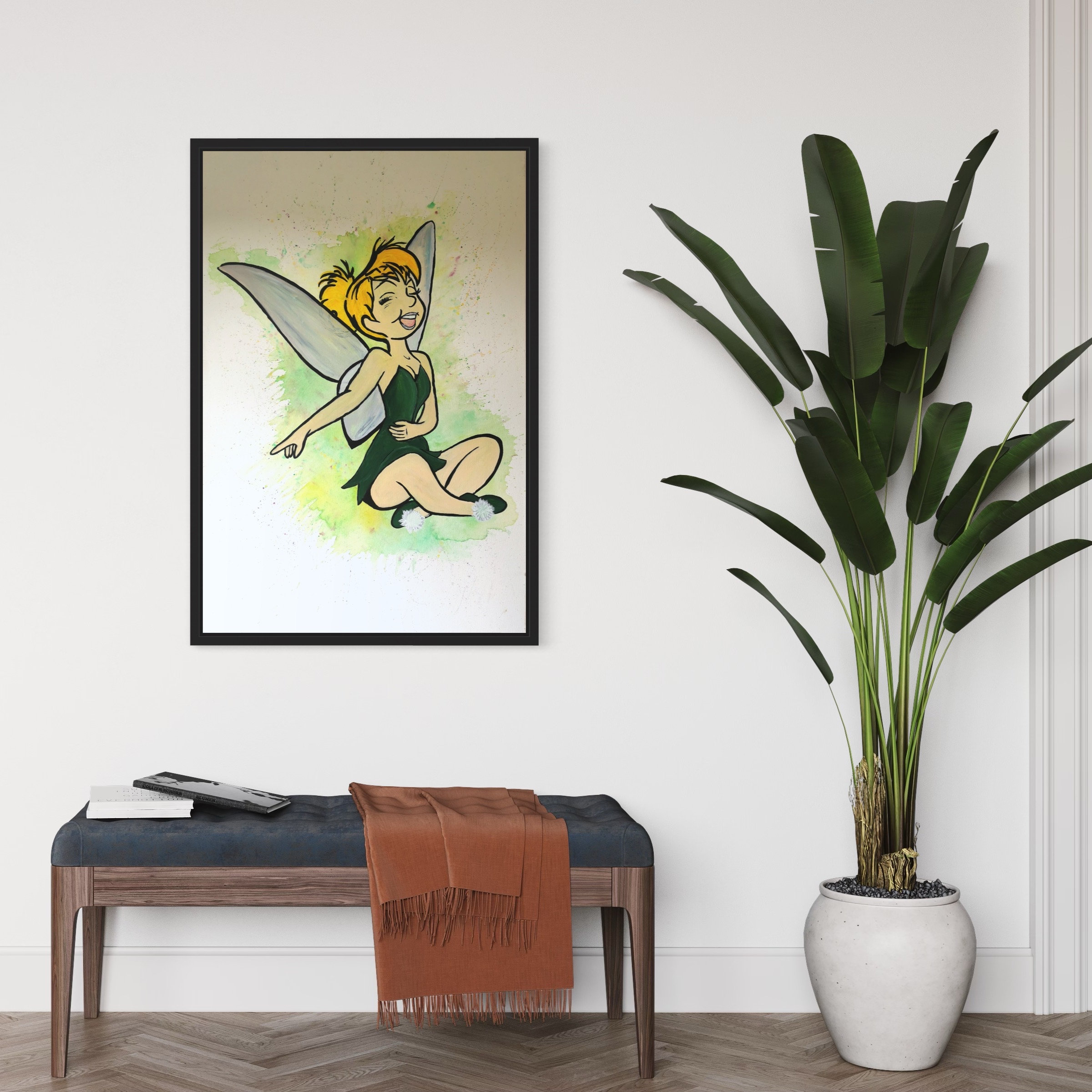 Tinkerbell Canvas, Acrylic Painting, Wall Art, Disney Fan Art, Peter ...