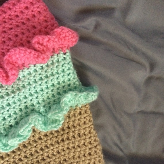 Newborn-12 Months 3 Scoops Ice Cream Cone Crochet Cocoon & Hat Set Toys ...