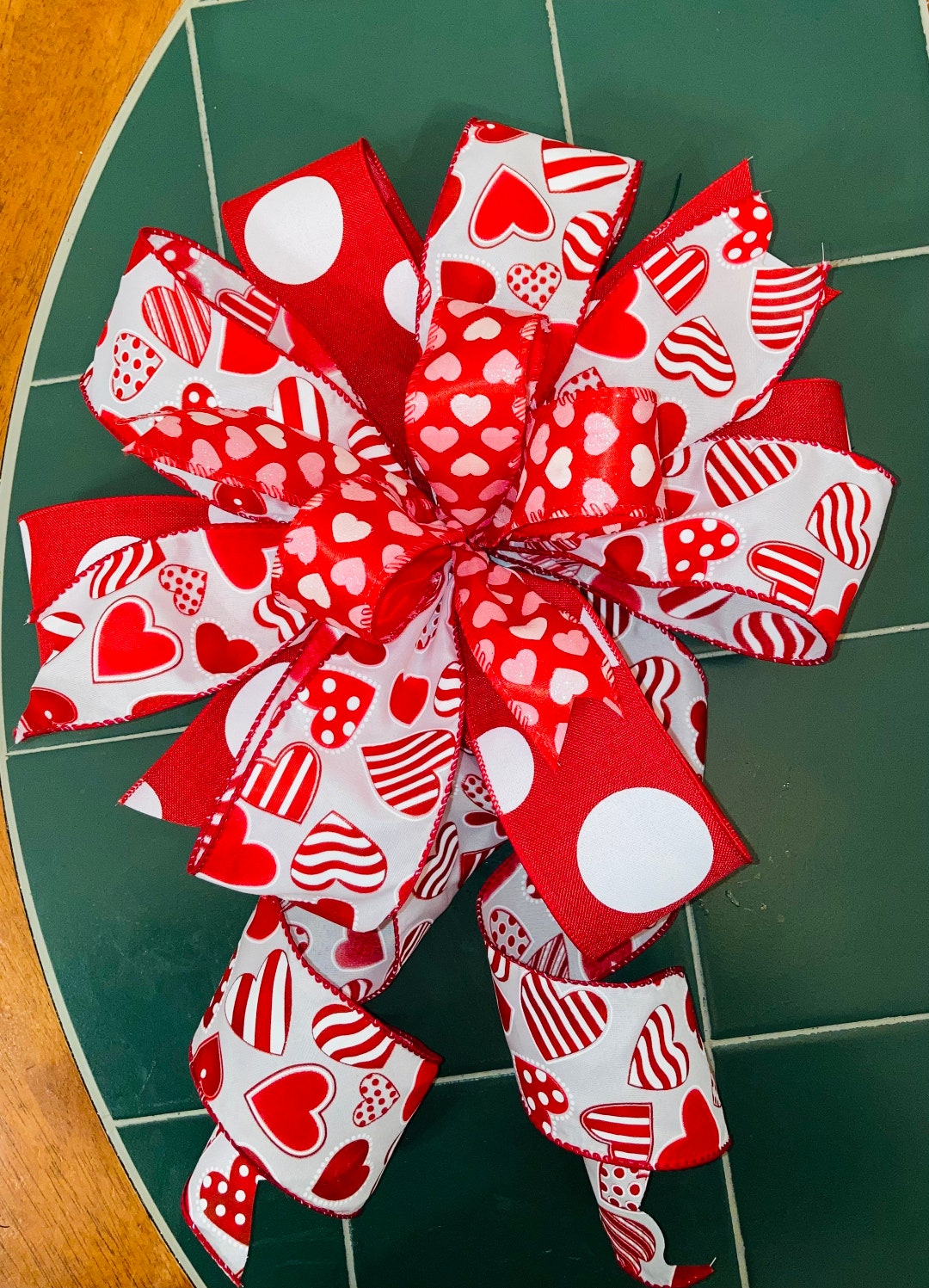 Valentine Bow, Red Heart Bow, Sweetheart Bow, Love Bow - Etsy