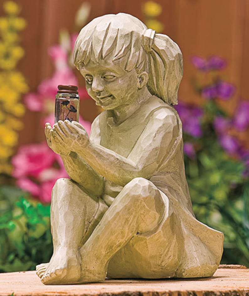 Solar Garden Statues Solar Garden Decor Powered By Sun Etsy