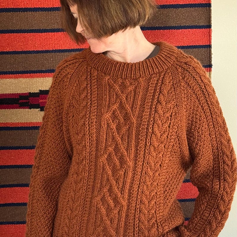 Hand Knit Aran Jumper - Etsy