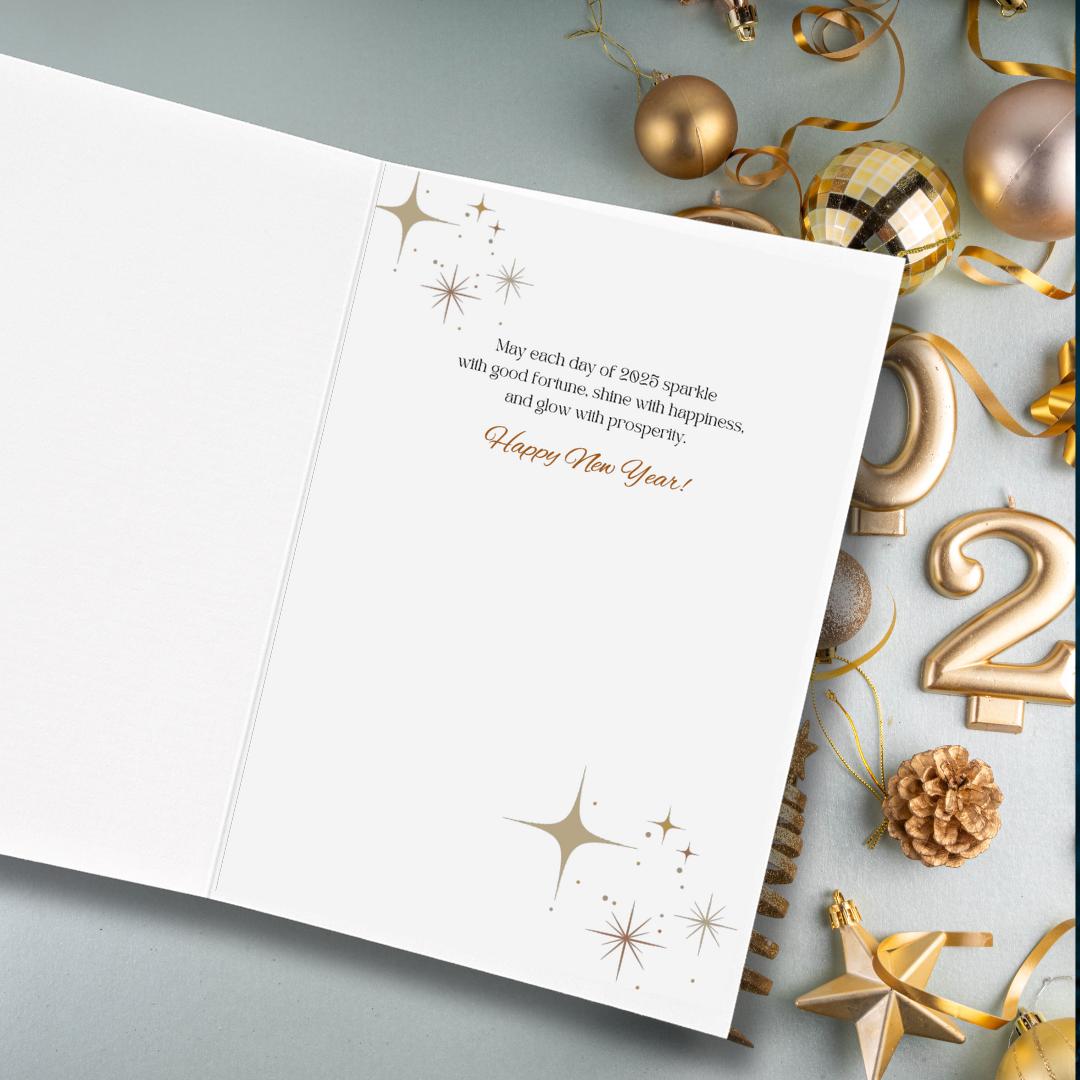 Printable Happy New Year Card Digital Download Printable 5x7 Greetings ...