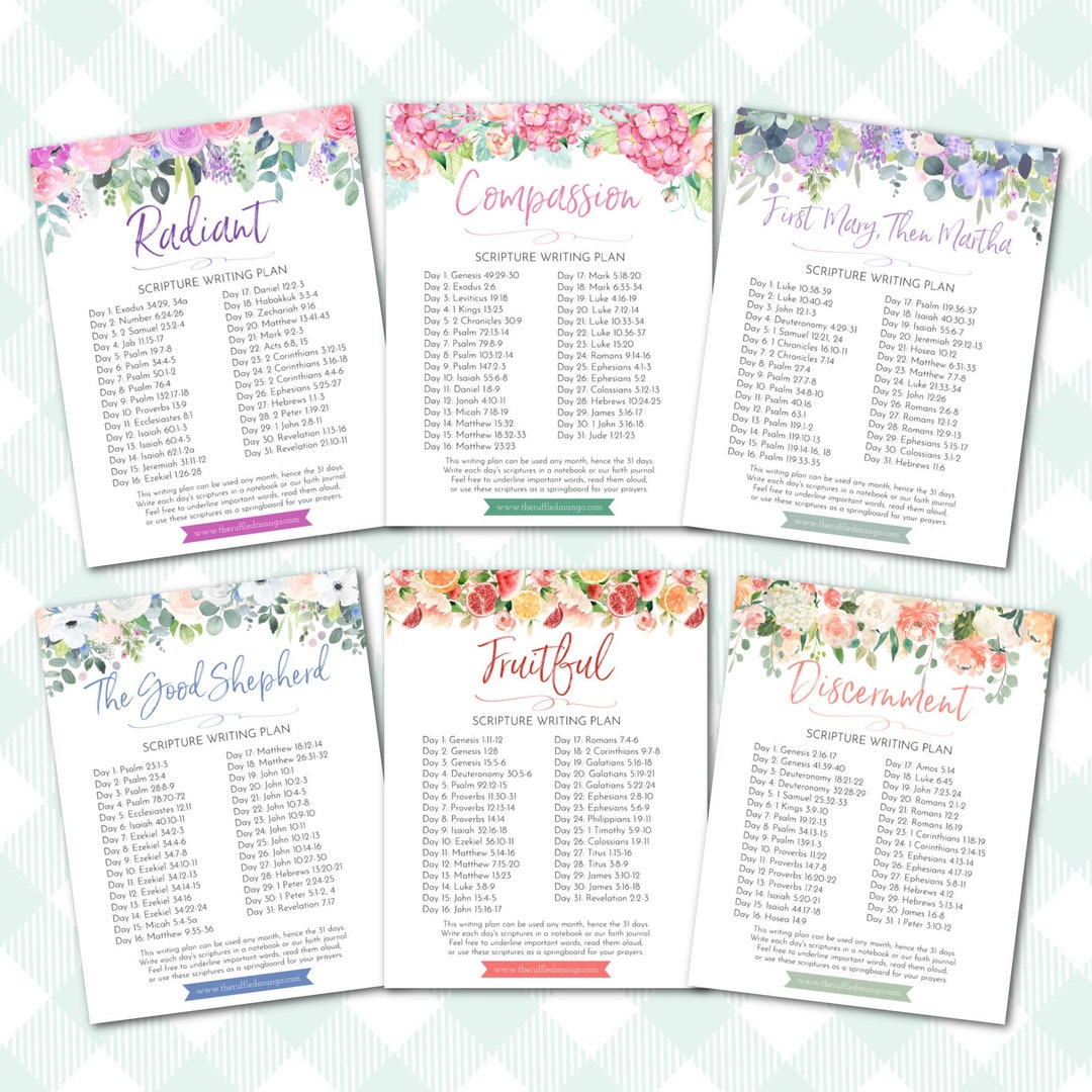 2023 Radiant Scripture Writing Plans Digital Download Individual Etsy