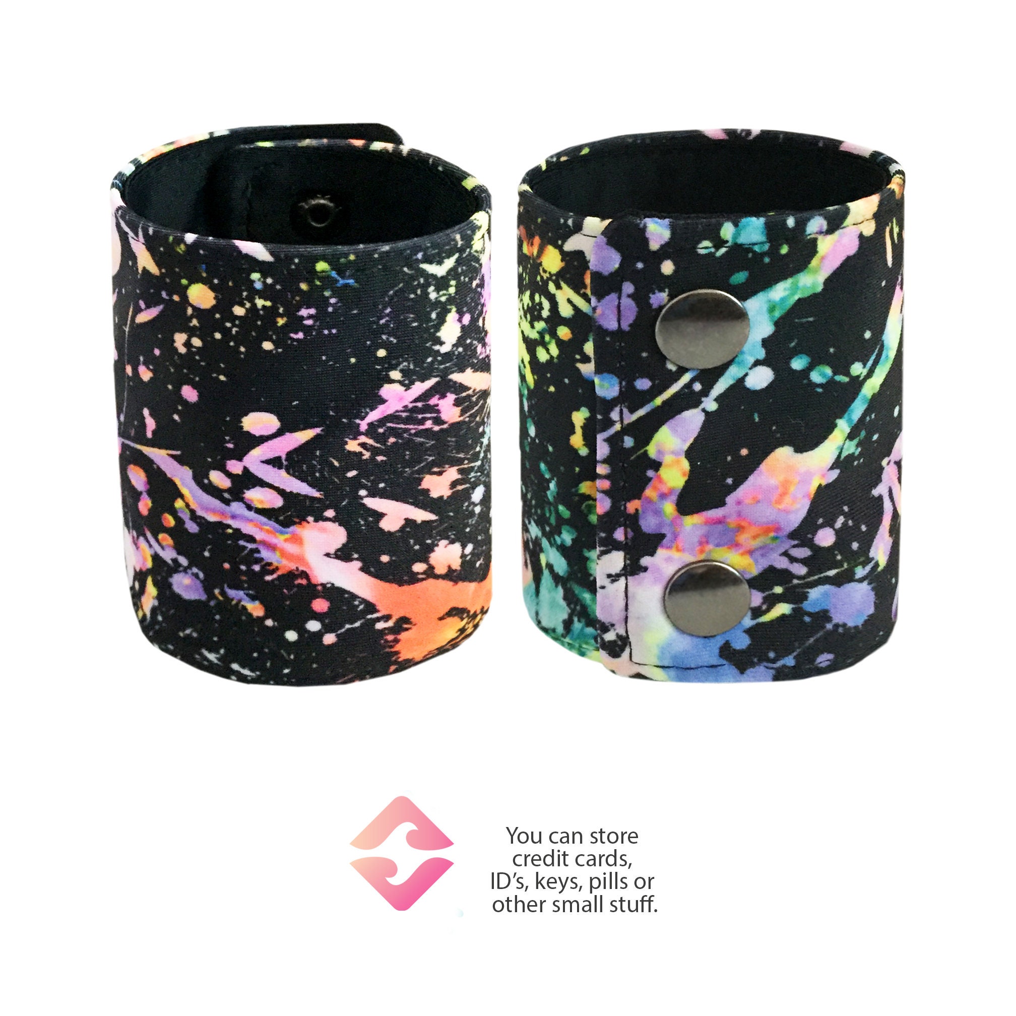 Wrist Wallet Paint Splash Bracelet Cuff Jewelry Accessory Arm Band ...