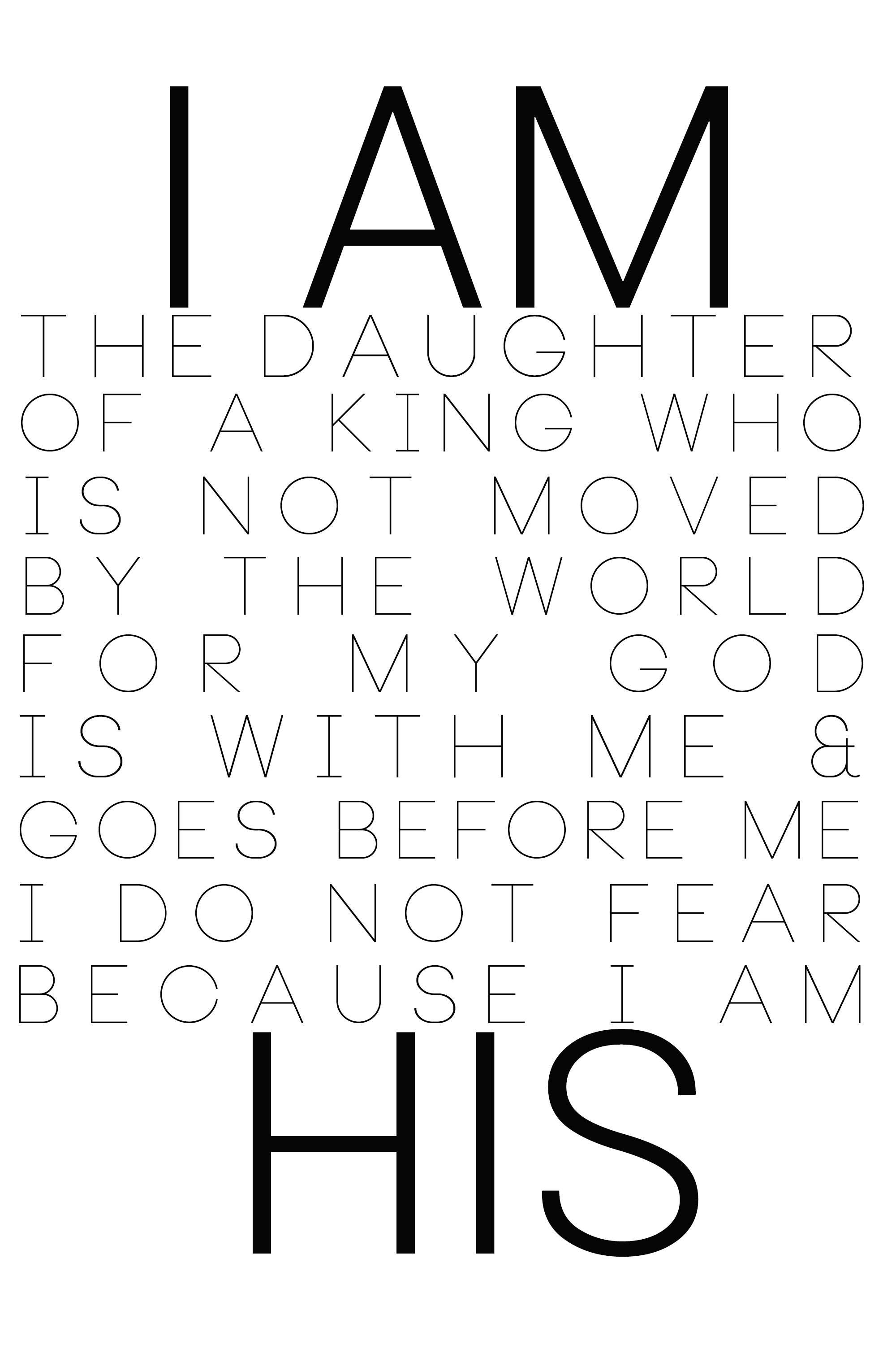 I Am His Printable Poster Christian Downloadable Print - Etsy