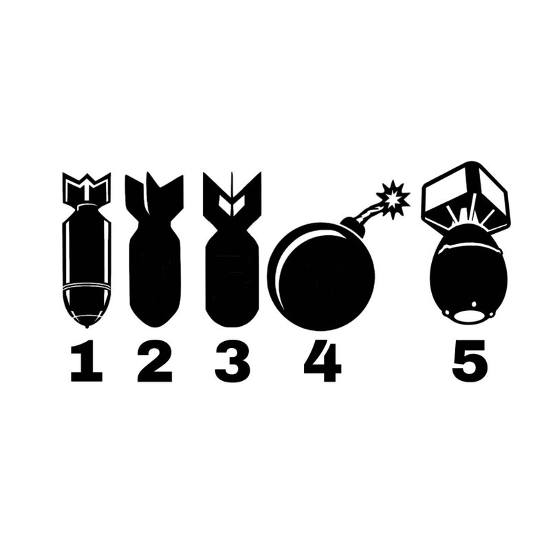 Bomb Bomber A-bomb Missile - Nuke - 5 Styles - Bombs - Die Cut Exterior ...