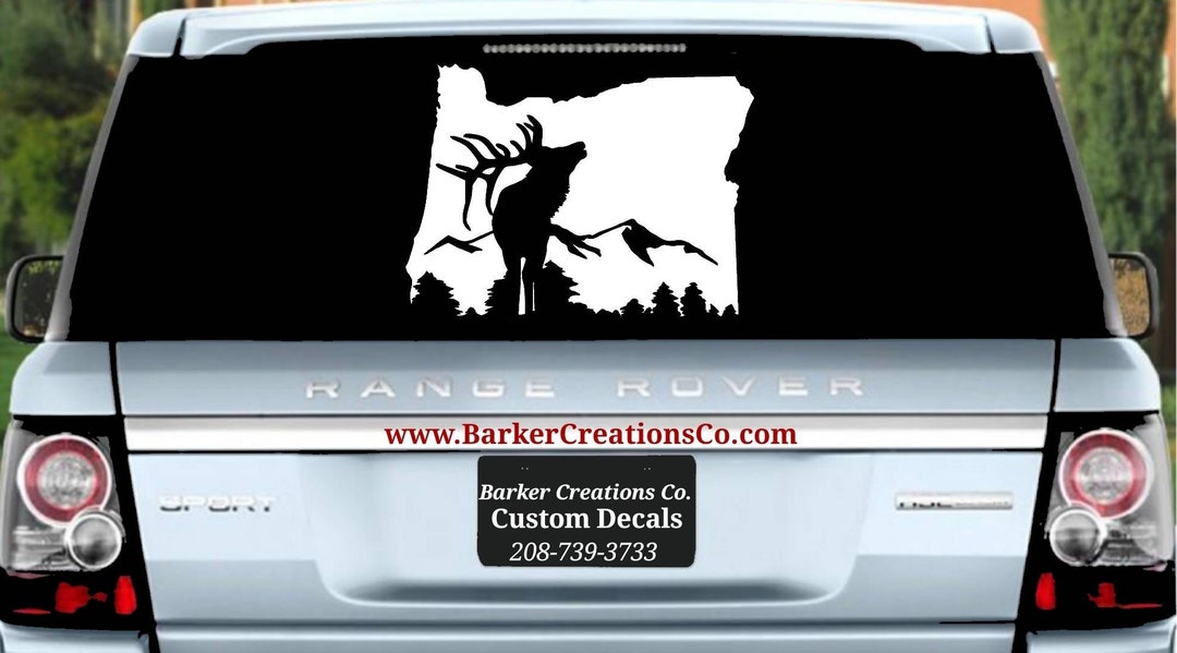 Oregon Decal Elk - Die Cut Exterior / Interior Vinyl Decal Sticker ...