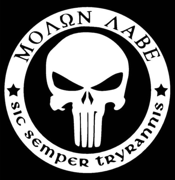Molon Labe Skull Molon Labe Punisher AR15s Vinyl Decal