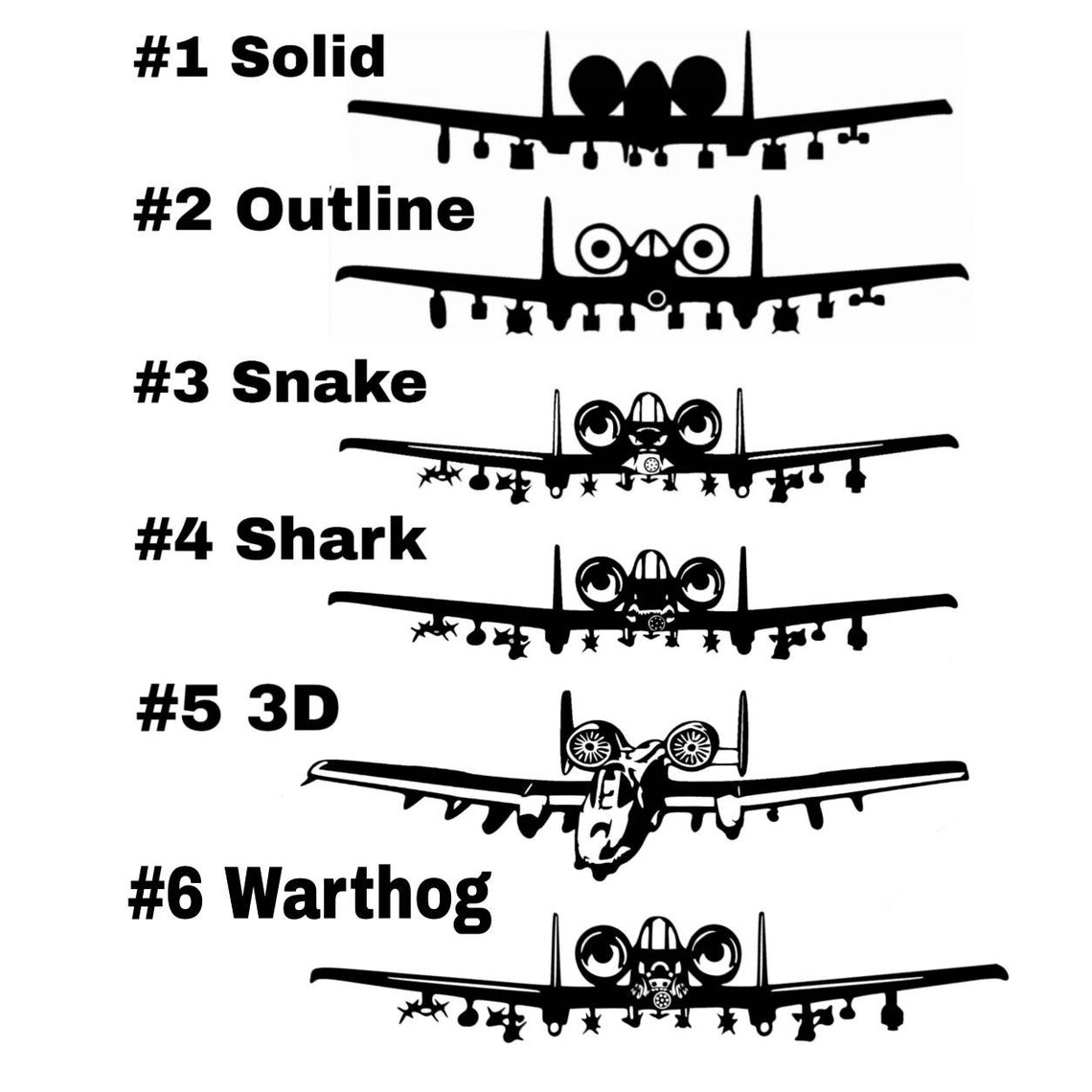 A-10 A10 A10 Decal USAF Thunderbolt II BRRRT Warthog Plane Die Cut ...