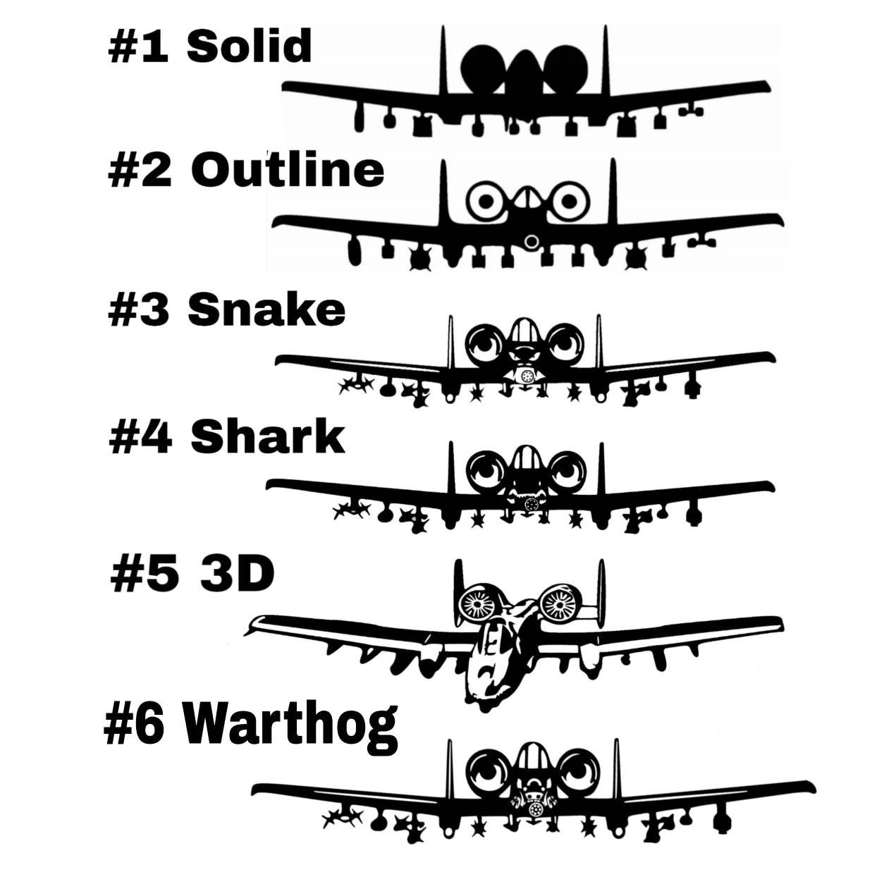 A-10 A10 A10 Decal USAF Thunderbolt II BRRRT Warthog Plane Die Cut ...