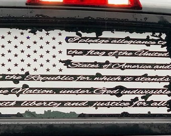 American Pledge of Allegiance Flag Sticker 5x3 Inch United States Retro ...