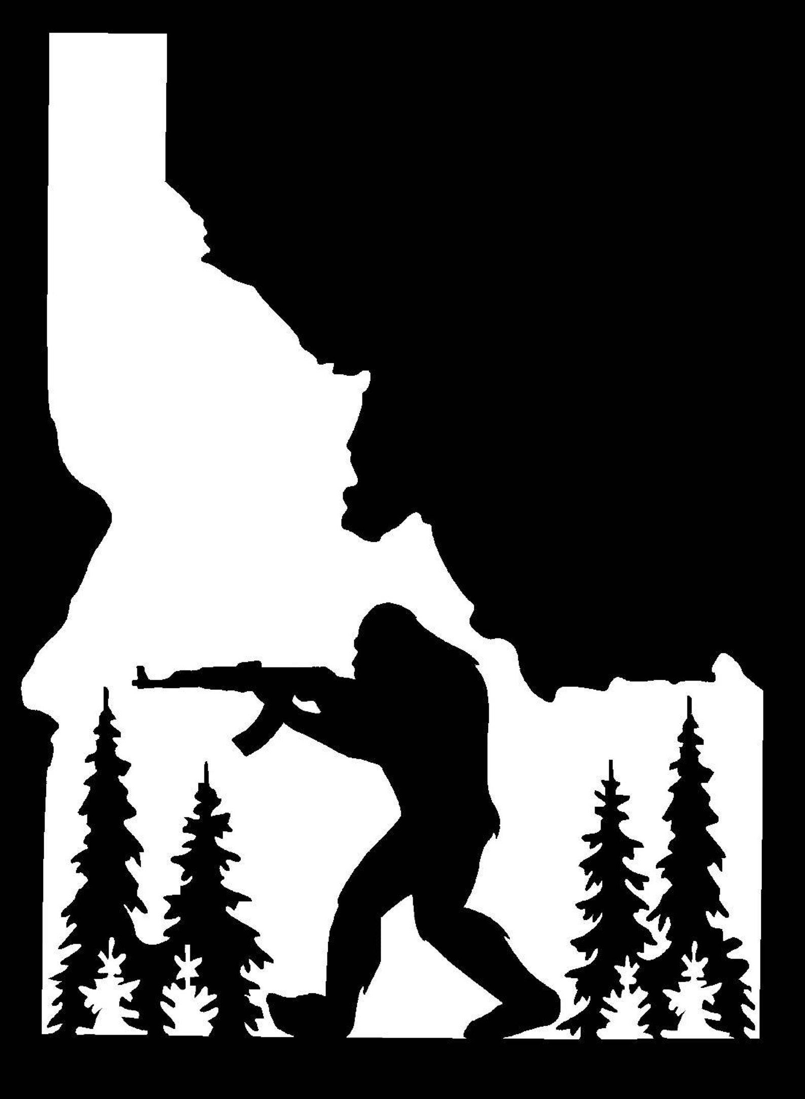 Idaho Sasquatch Decal ID Sasquatch With Gun Bigfoot AK47 - Etsy