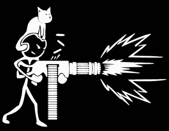 Stickman With Machine Gun