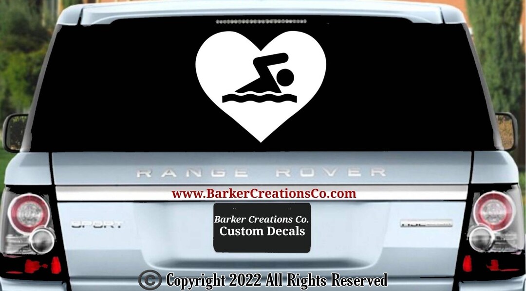 I Heart Swimming | Swimmer Decal | Swimmer Sticker | Swim | Gift ...