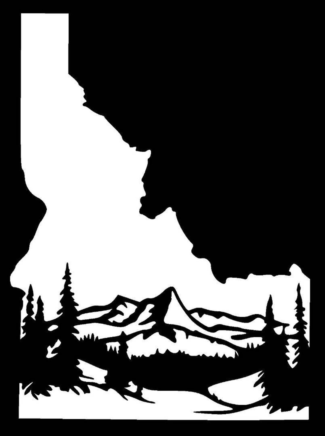 Idaho Mountain Decal Mountain Scene Idaho Decal Sticker | Etsy