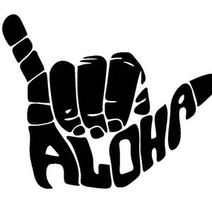 Hawaiian Hand Symbol - Hang Ten - Aloha Decal - Vinyl Interior ...