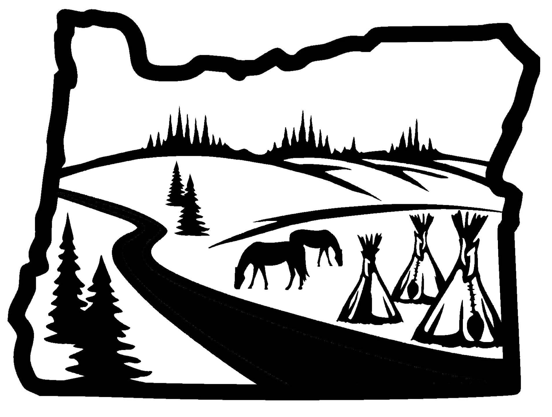 Oregon Native American Indian Decal - Indian - Native - OR 541 503 ...