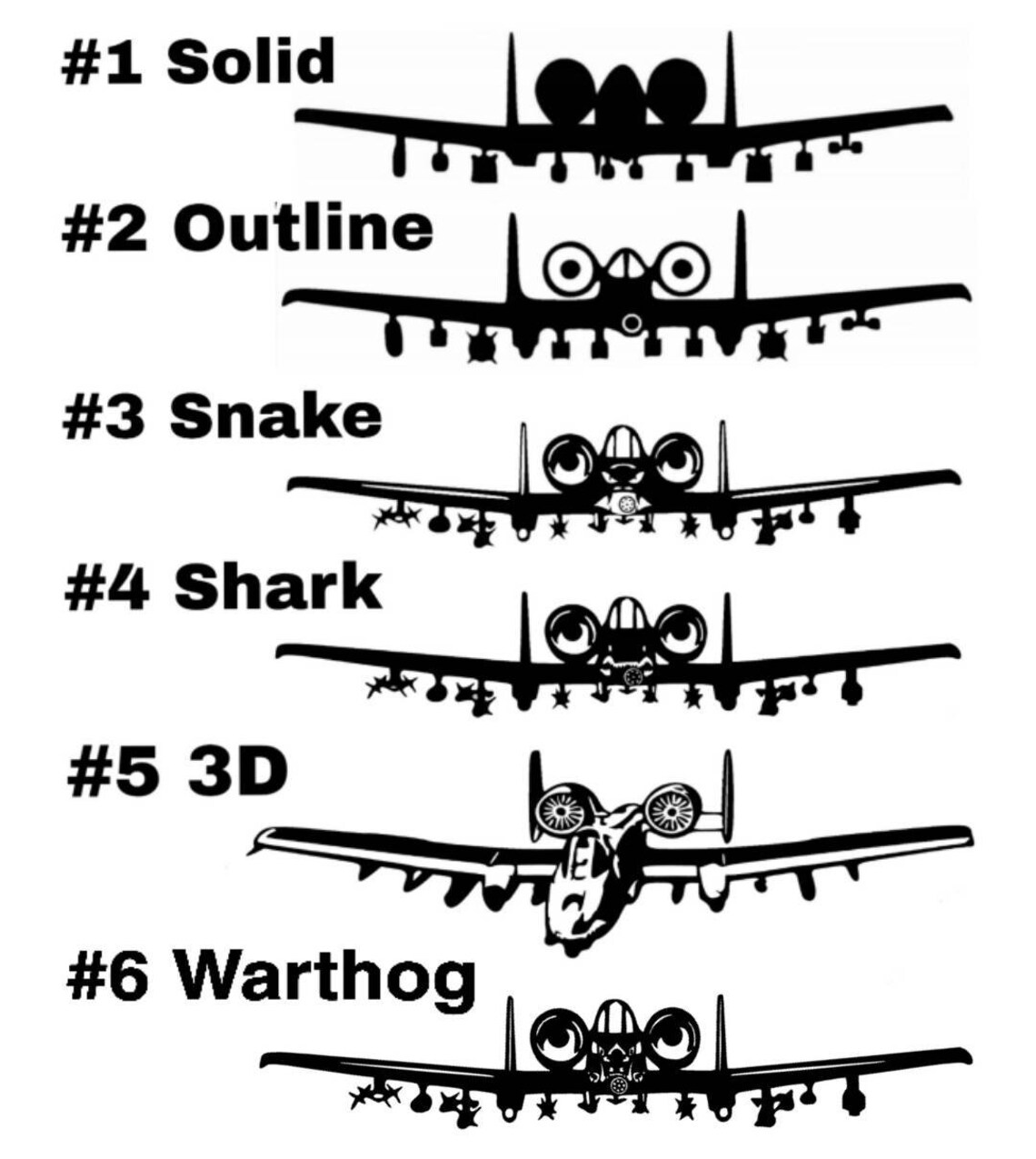A-10 A10 A 10 Decal Thunderbolt II BRRRT Warthog USAF Plane - Etsy