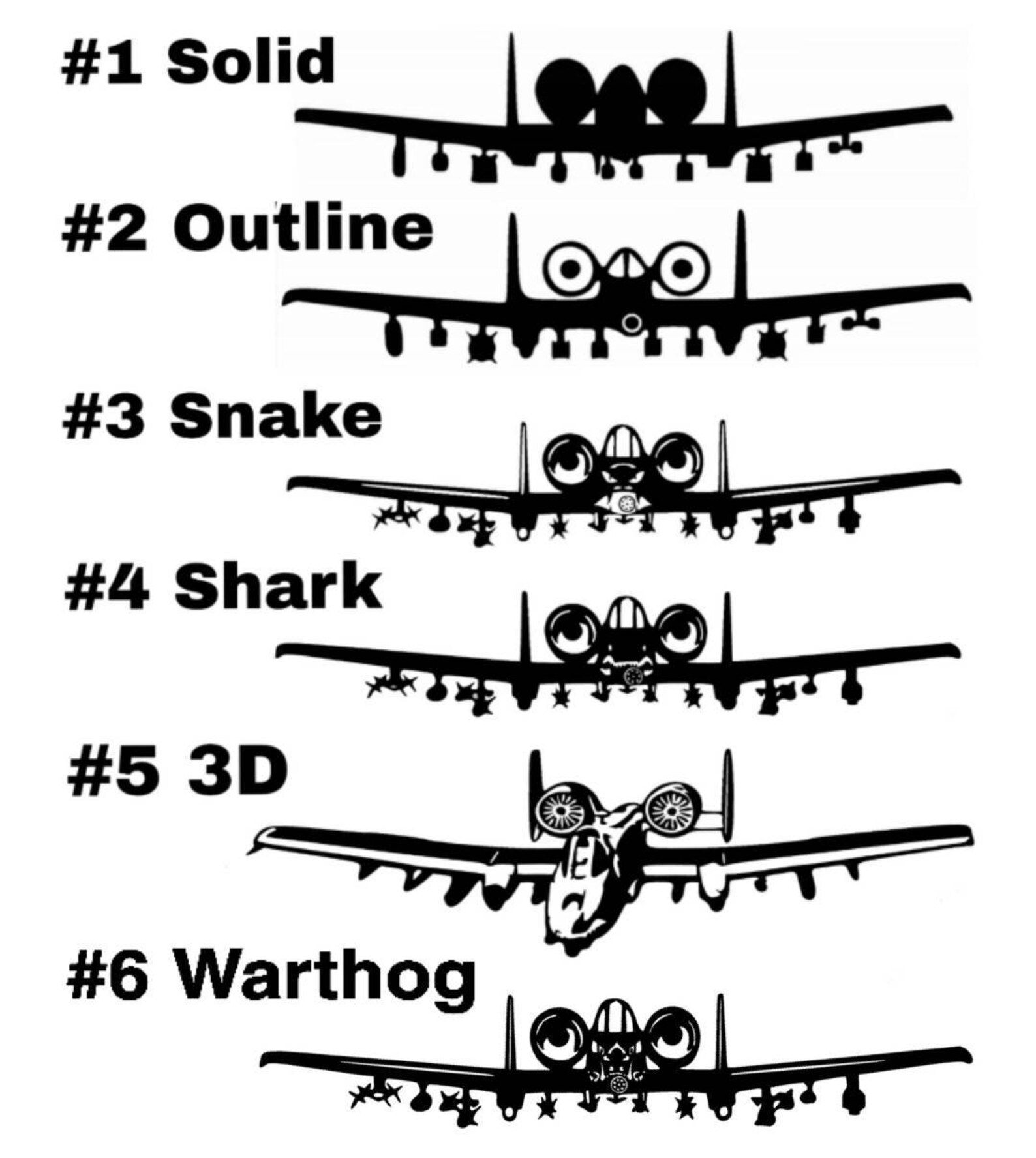 A-10 A10 A 10 Decal Thunderbolt II BRRRT Warthog USAF Plane - Etsy