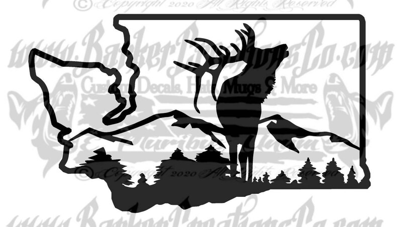 Washington Elk Decal WA Outdoors WA Hunting Wildlife | Etsy