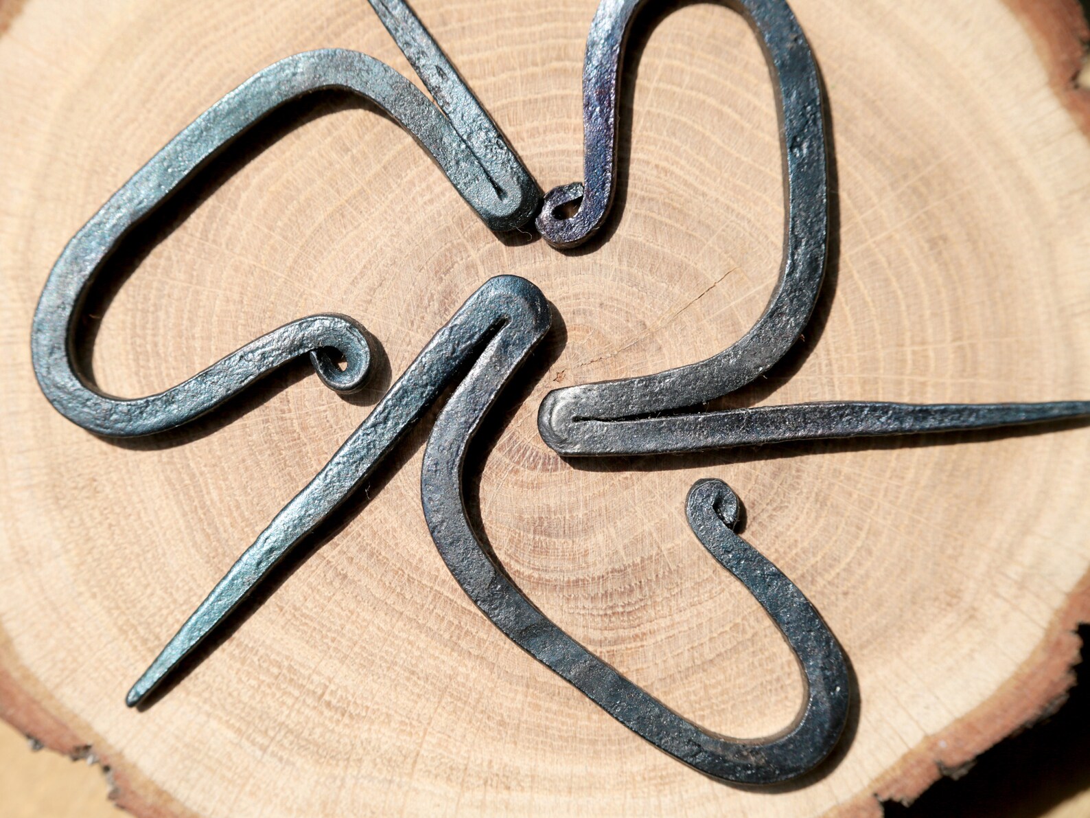 Hand forged hook 3 in set for hanging various things ktzay | Etsy