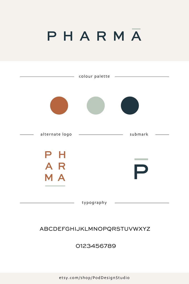 Pharma Logo Set Premade Hand Drawn Logo Pharmacy Design-hand - Etsy
