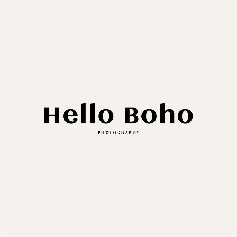 Hello Boho Logo Set Premade Hand Drawn Logo Photography - Etsy