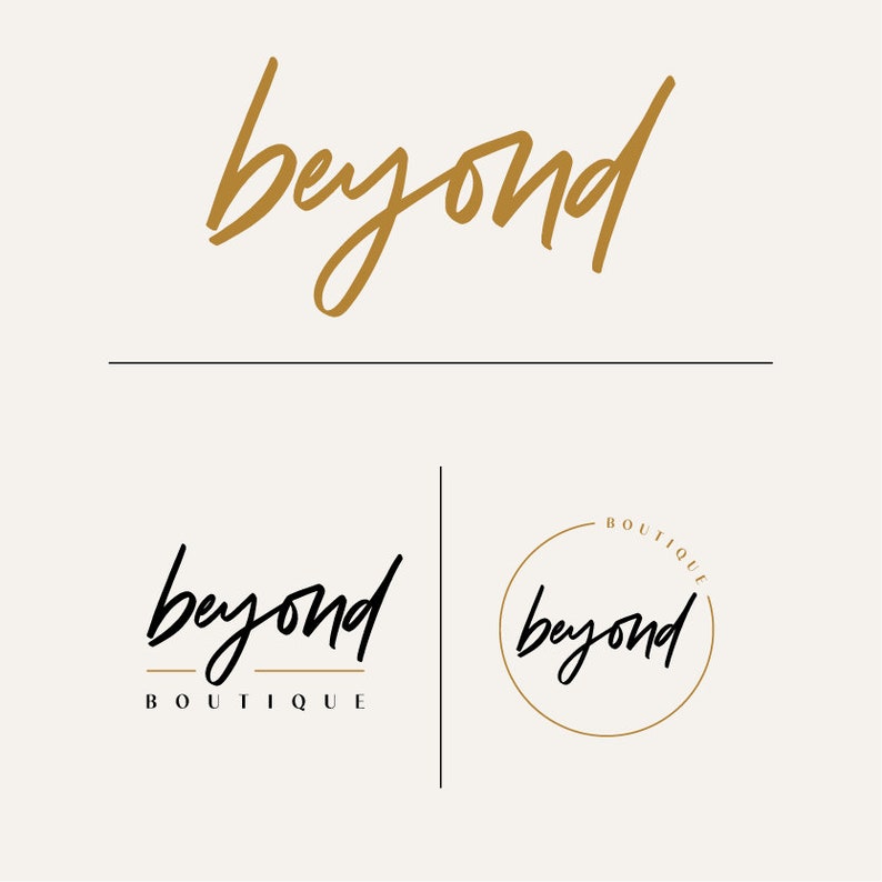 Beyond Logo Set Premade Hand Drawn Logo Boutique Design-hand - Etsy