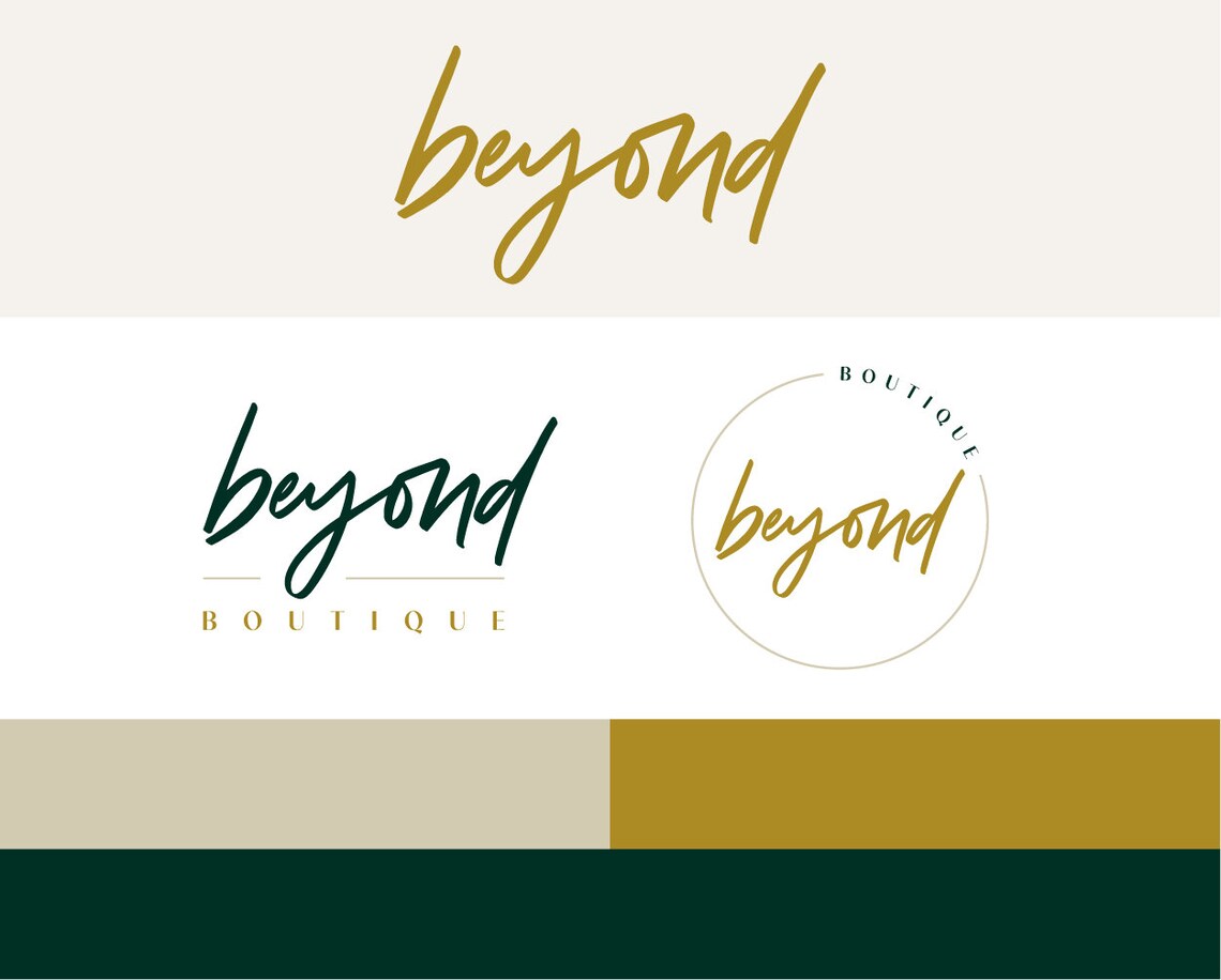 Beyond Logo Set Premade Hand Drawn Logo Boutique Design-hand - Etsy