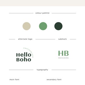 Hello Boho Logo Set Premade Hand Drawn Logo Photography - Etsy