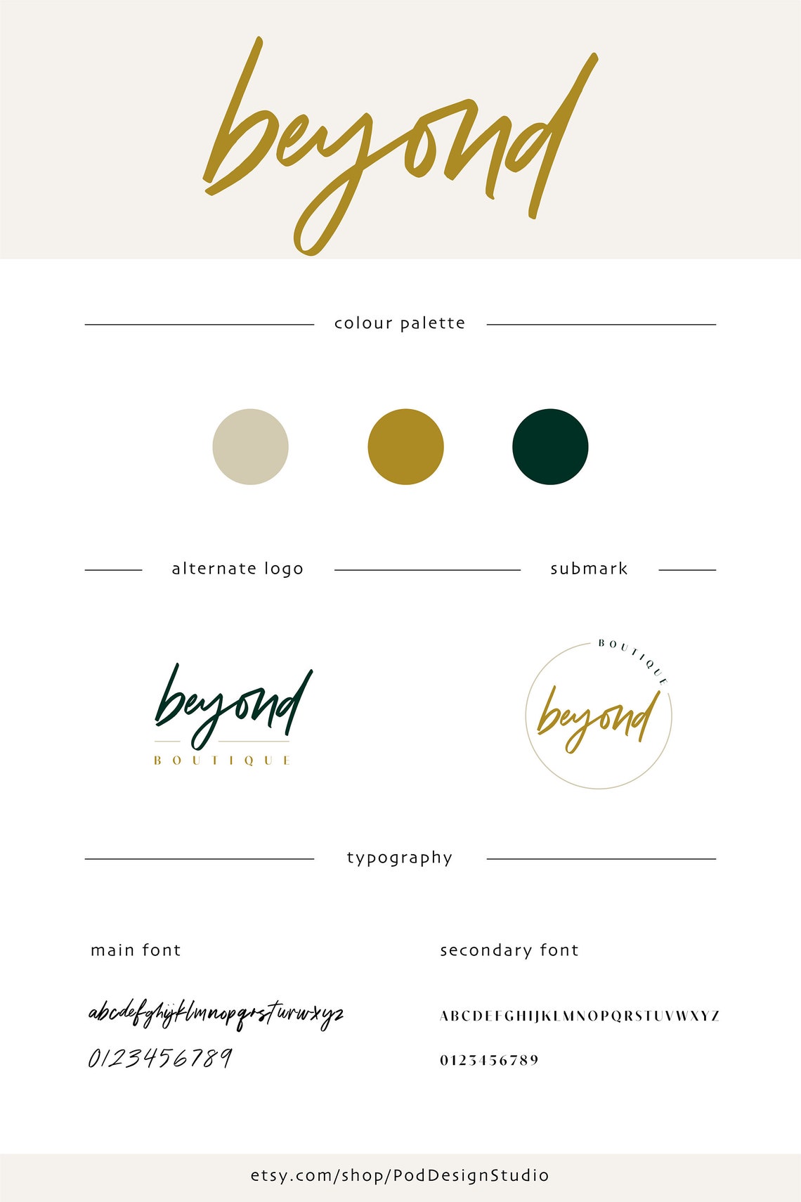 Beyond Logo Set Premade Hand Drawn Logo Boutique Design-hand - Etsy