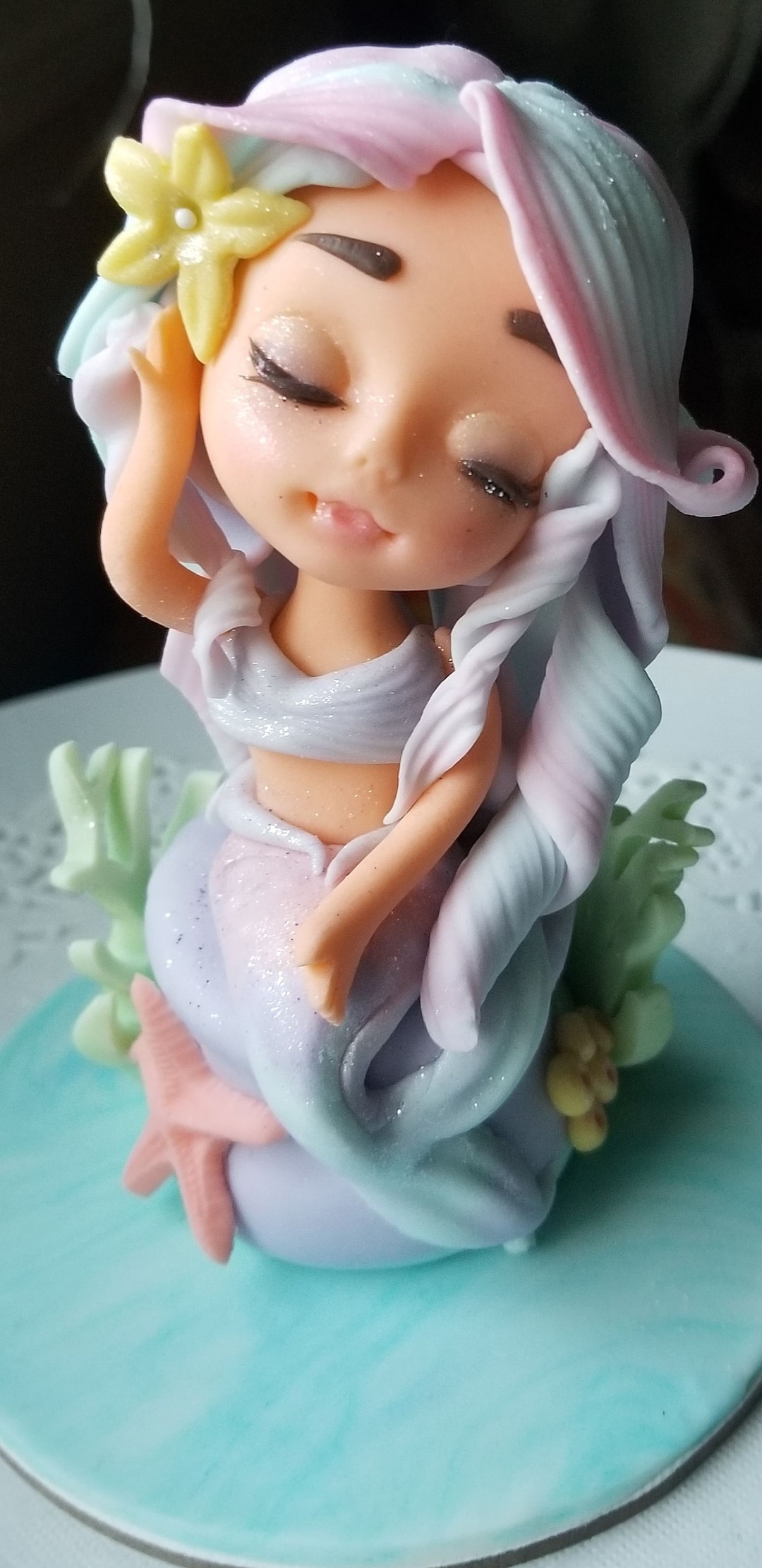 Fondant Mermaid Topper - Etsy
