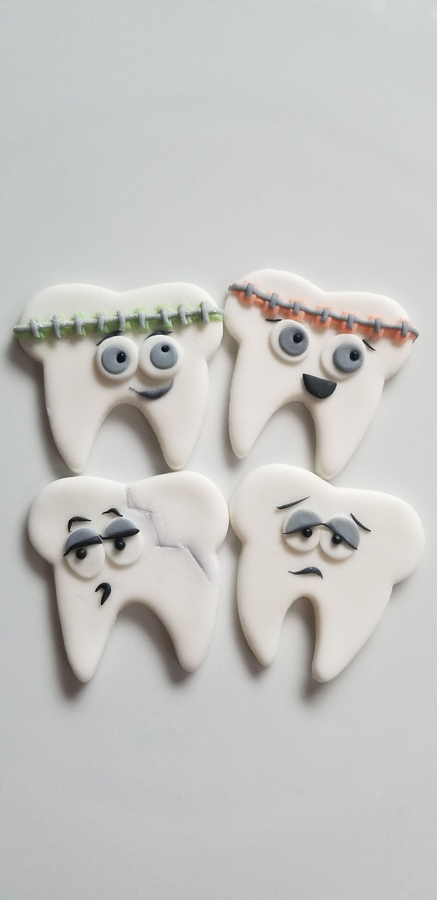 Edible Fondant Teeth Cupcake Toppers (10pack) - Etsy