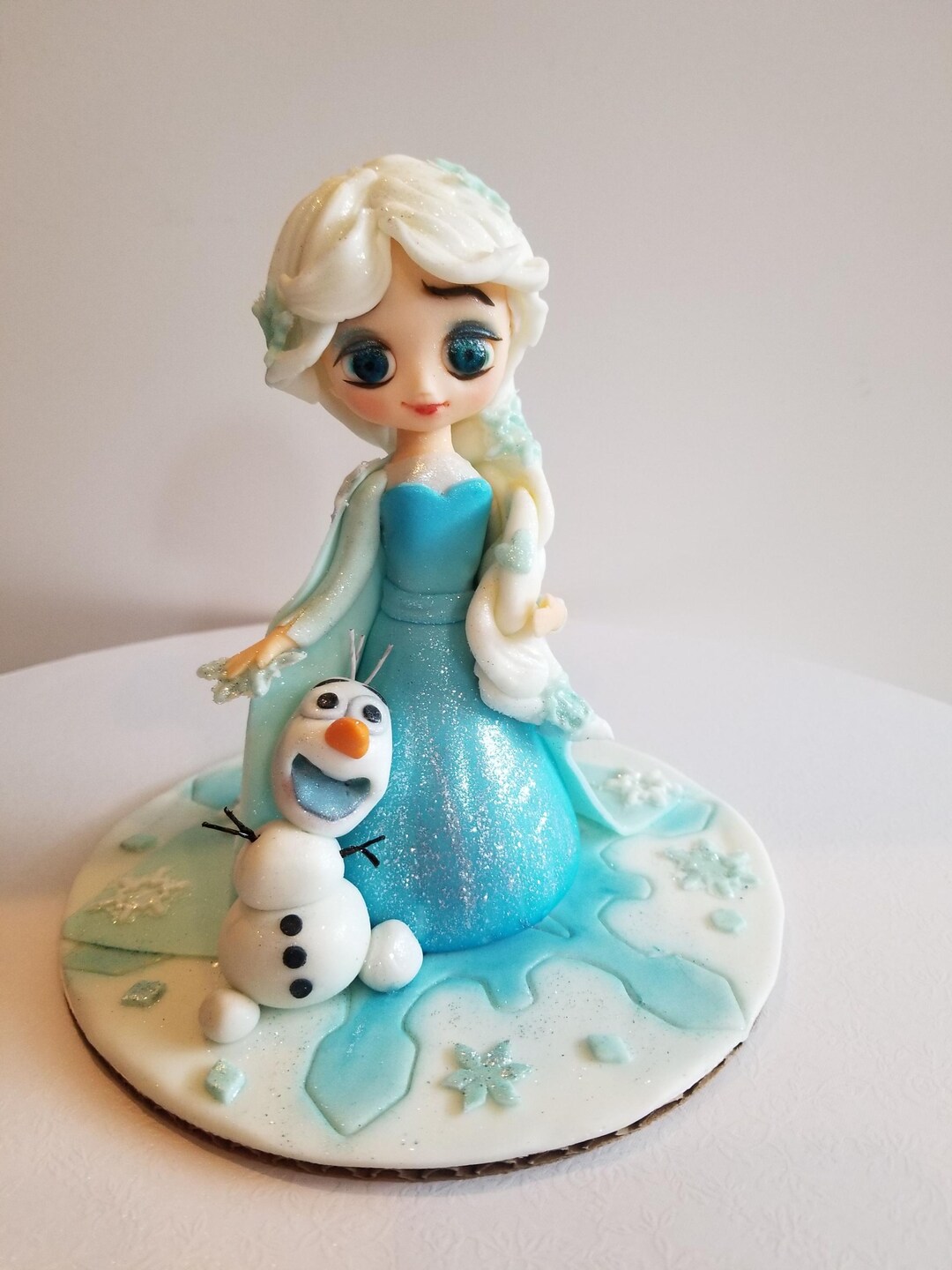 Fondant Elsa and Olaf Cake Topper - Etsy