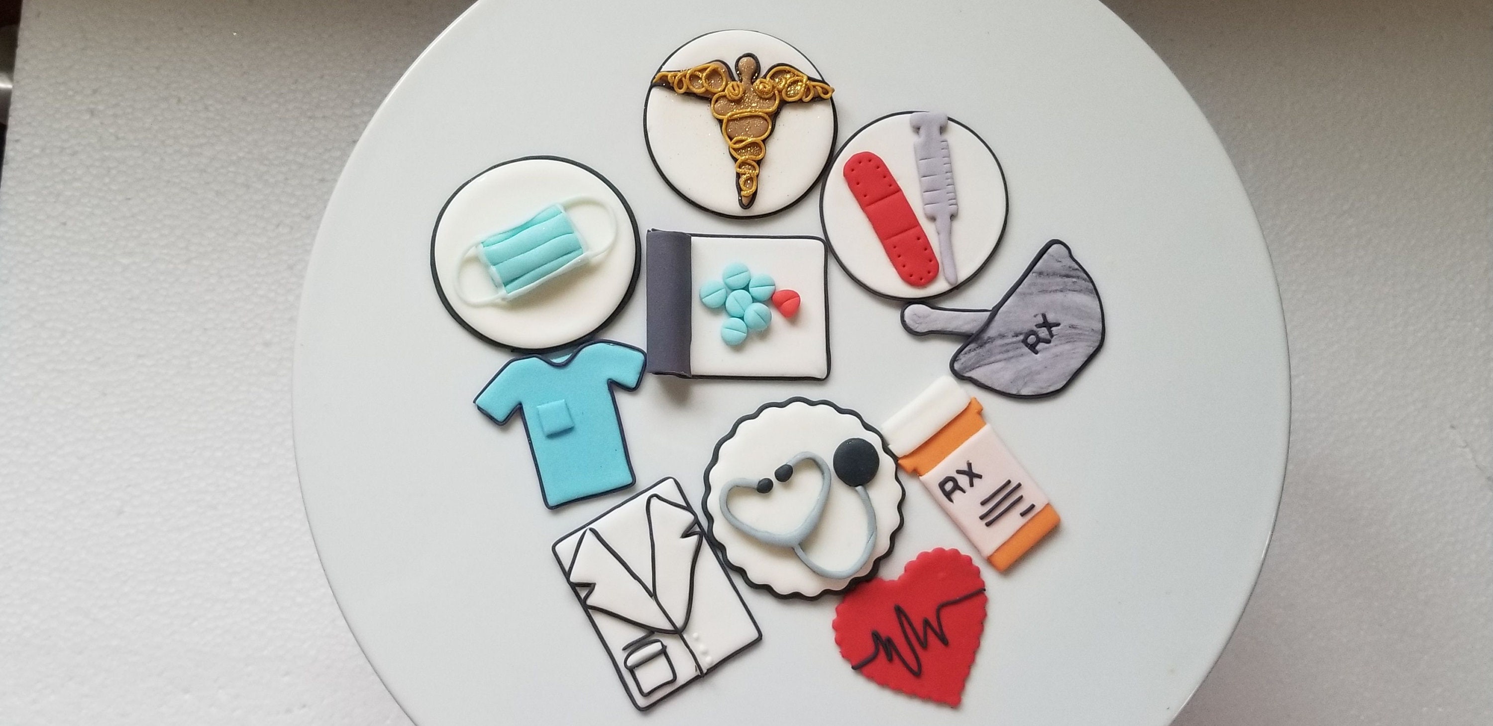 Edible Fondant Medical, Pharmacy Cup Cake Toppers (10pack) - Etsy