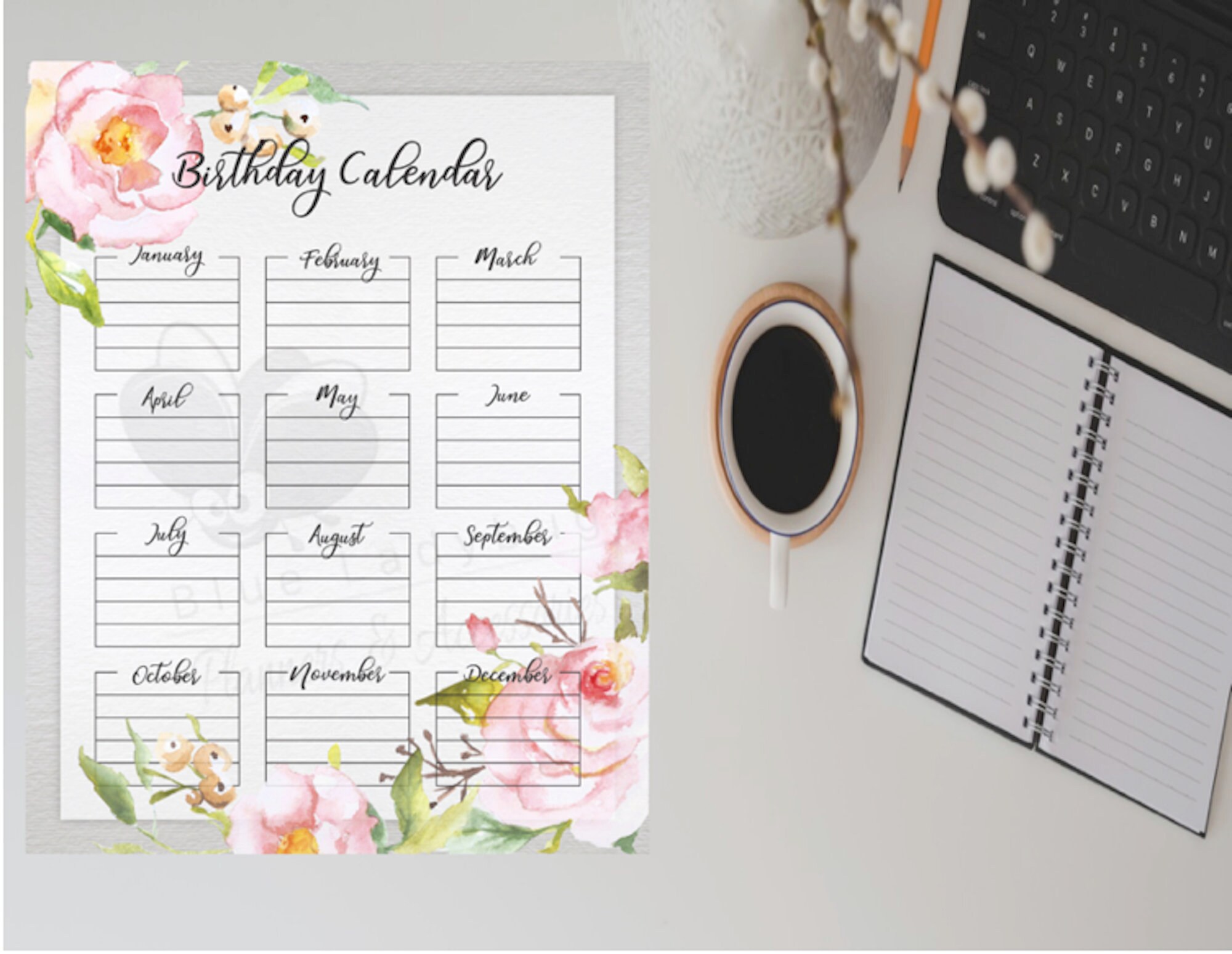 Birthday Tracker Insert: Printable and Digital - Etsy