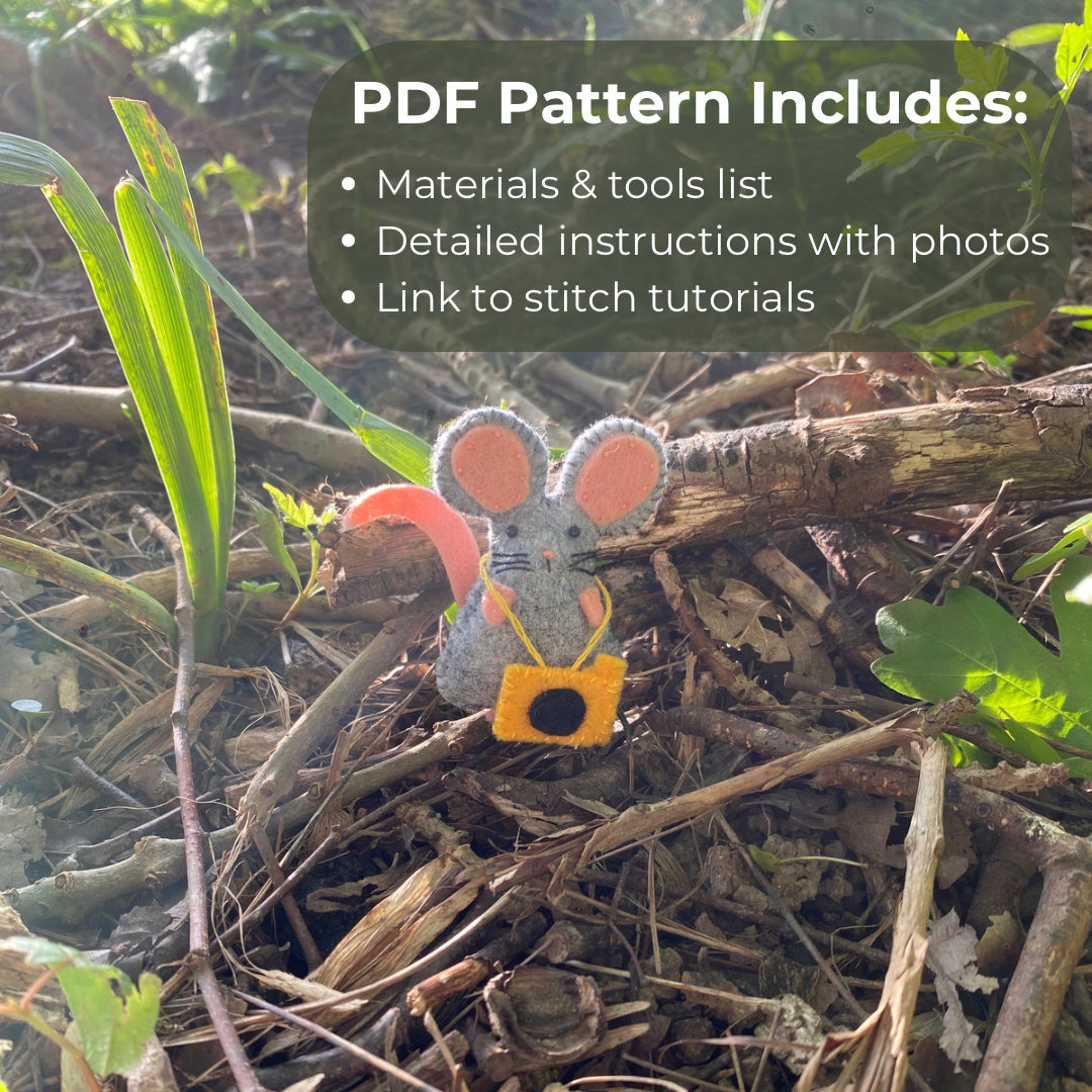 Felt Mouse & Clock House - PDF Sewing Pattern - Hand Sewn Felt Gifts ...