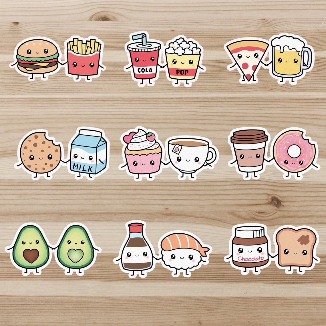 Perfect Match Food Stickers - Etsy