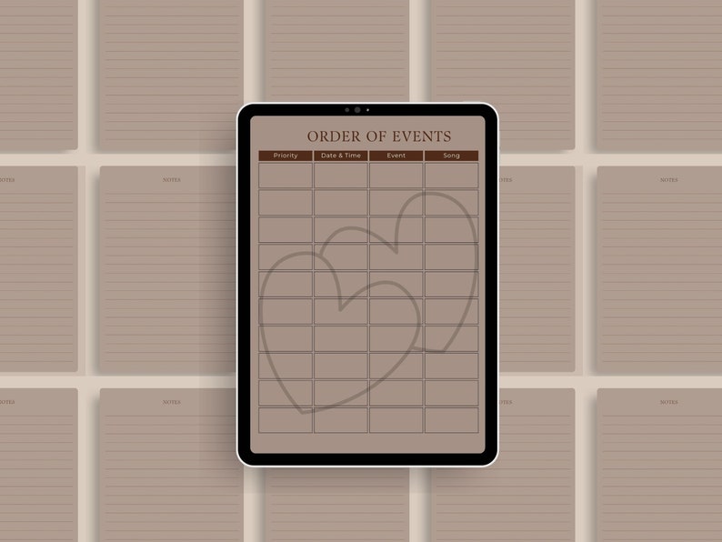 Minimalist Brown Aesthetic Digital Wedding Planner Template Compatible ...