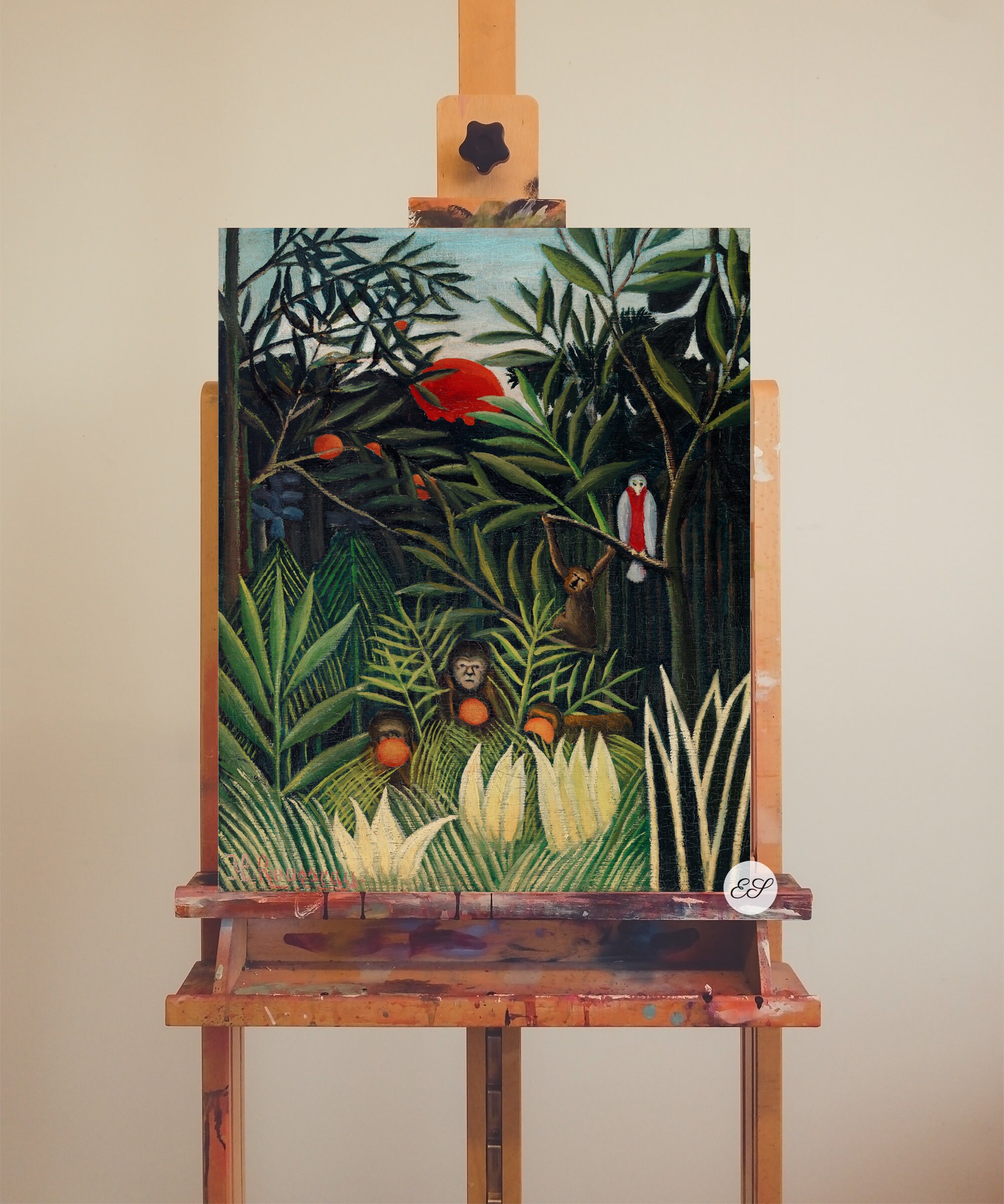 Henri Rousseau: Monkeys and Parrot in the Virgin Forest Digital Print ...