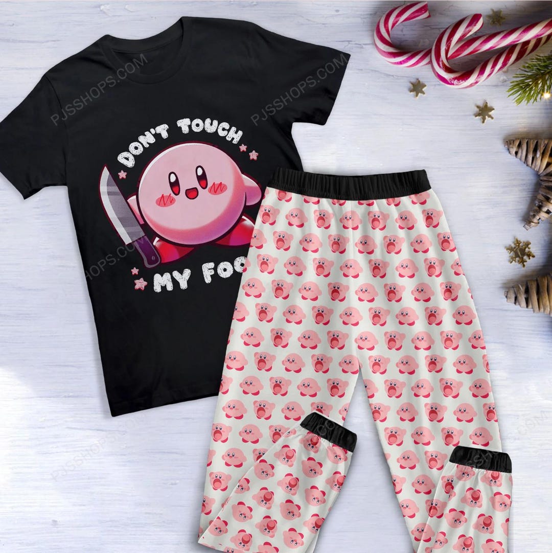 Don't Touch My Food Pajamas Set, Kirby Personalized Family Pajamas ...