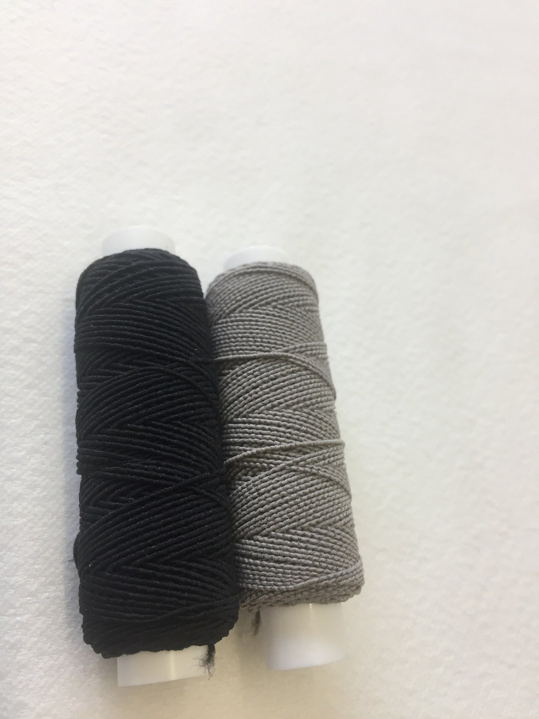 Shirring Shearing Pack of 2 Reels, Black & Beige ,elastic Thread 20 ...