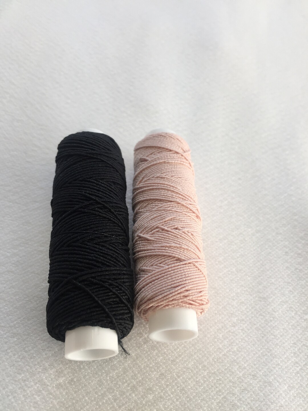 Shirring Shearing Pack of 2 Reels, Black & Peach, Elastic Thread 20 ...