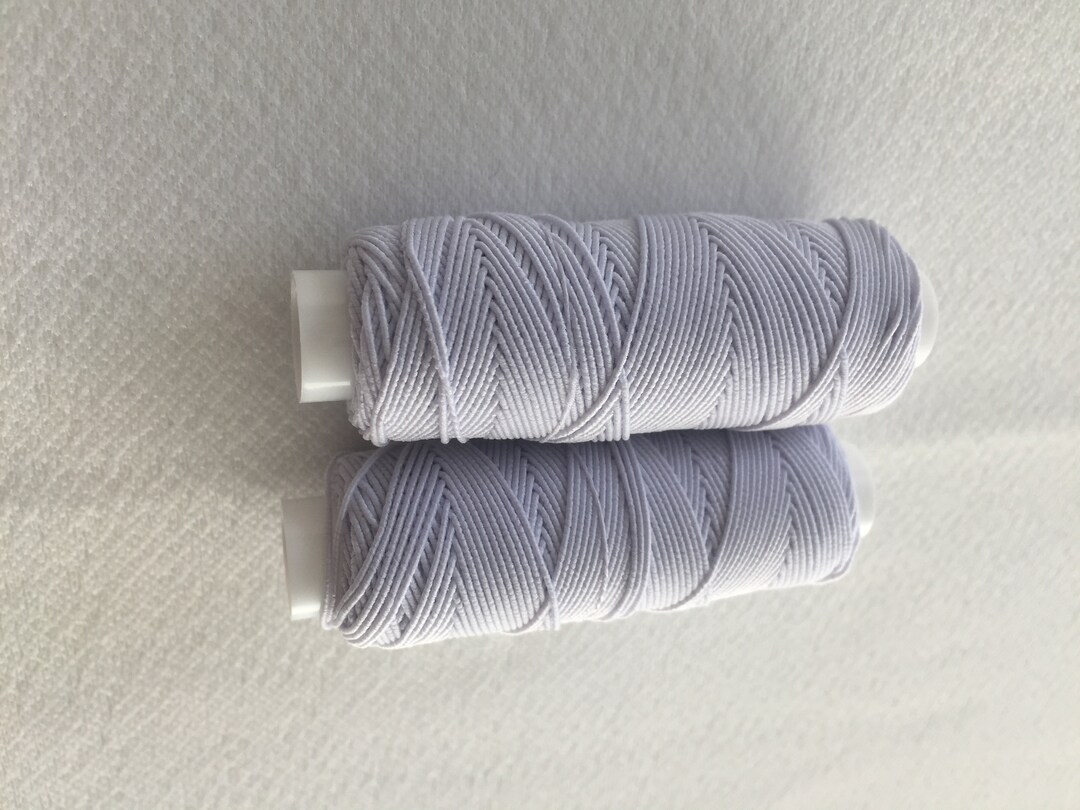 Shirring Shearing Pack of 2 Reels, White & White ,elastic Thread 20 ...